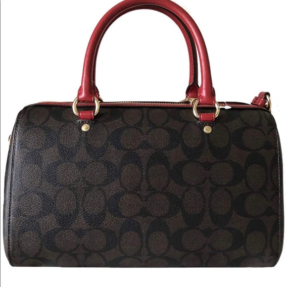 Coach | Bags | Coach Womens Satchel Rowan With Signature Canvas Brown ...